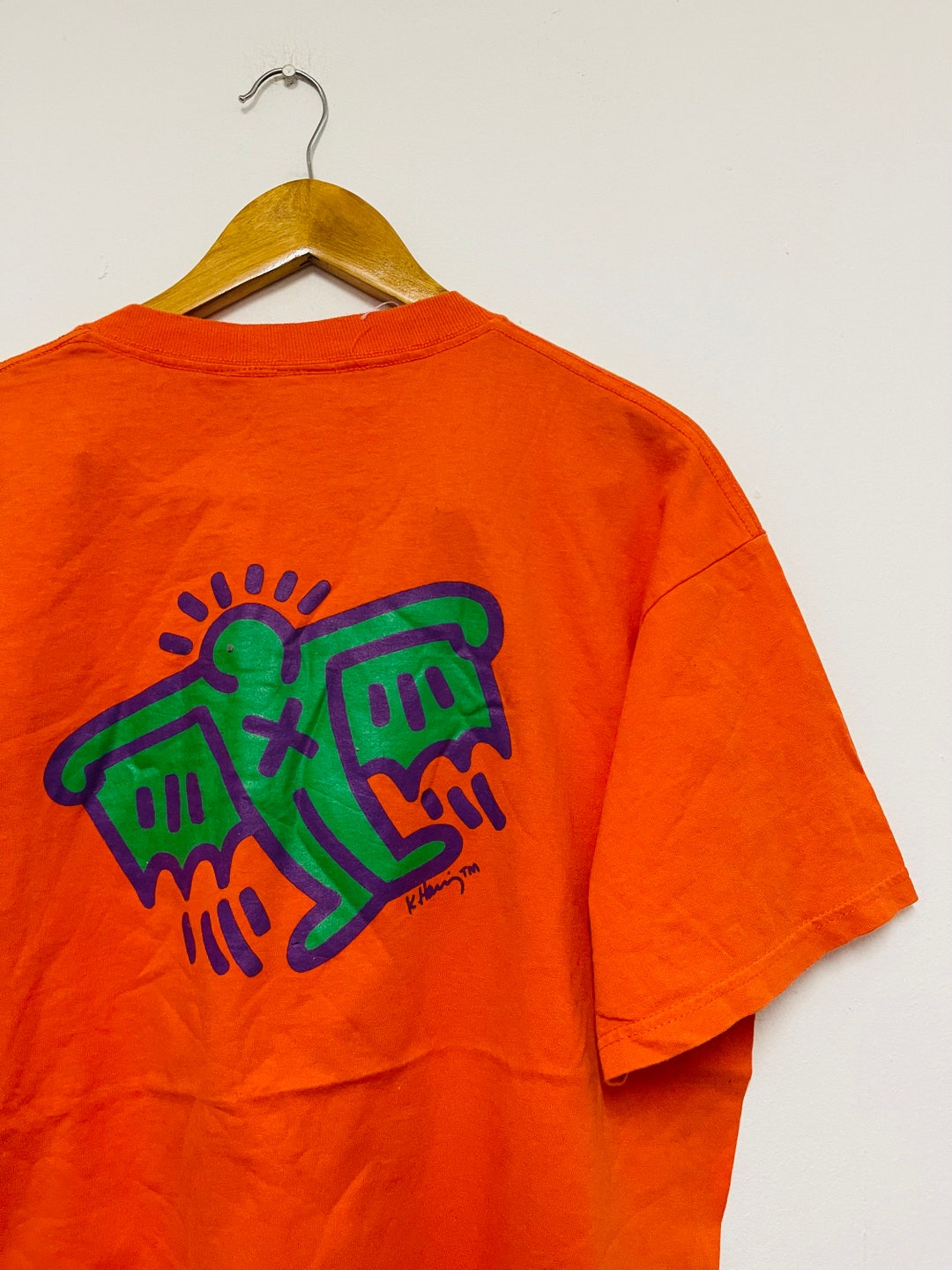 Vintage 90s Keithh Haring : Flying Devil T-shirt / Pop Art / Skate Surf ...