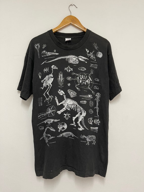 Vintage 90’s Dinosaur Skeleton Anatomy 1991 Artwork T… - Gem