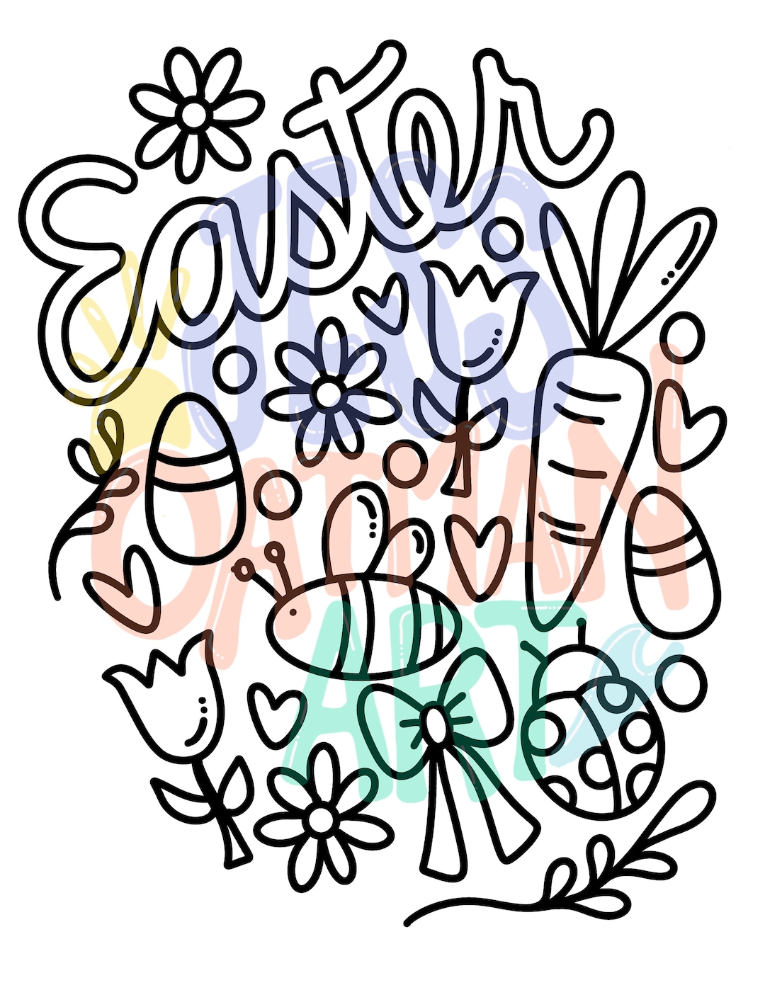 Easter Coloring Page - Etsy