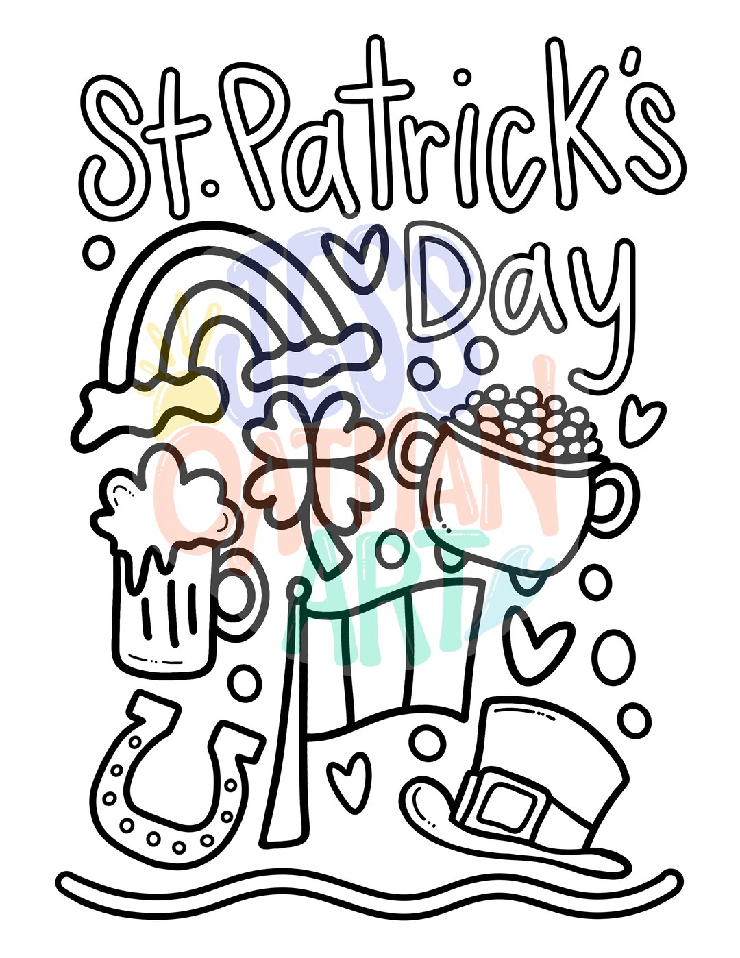 St Patrick’s Day Coloring Sheet - Etsy