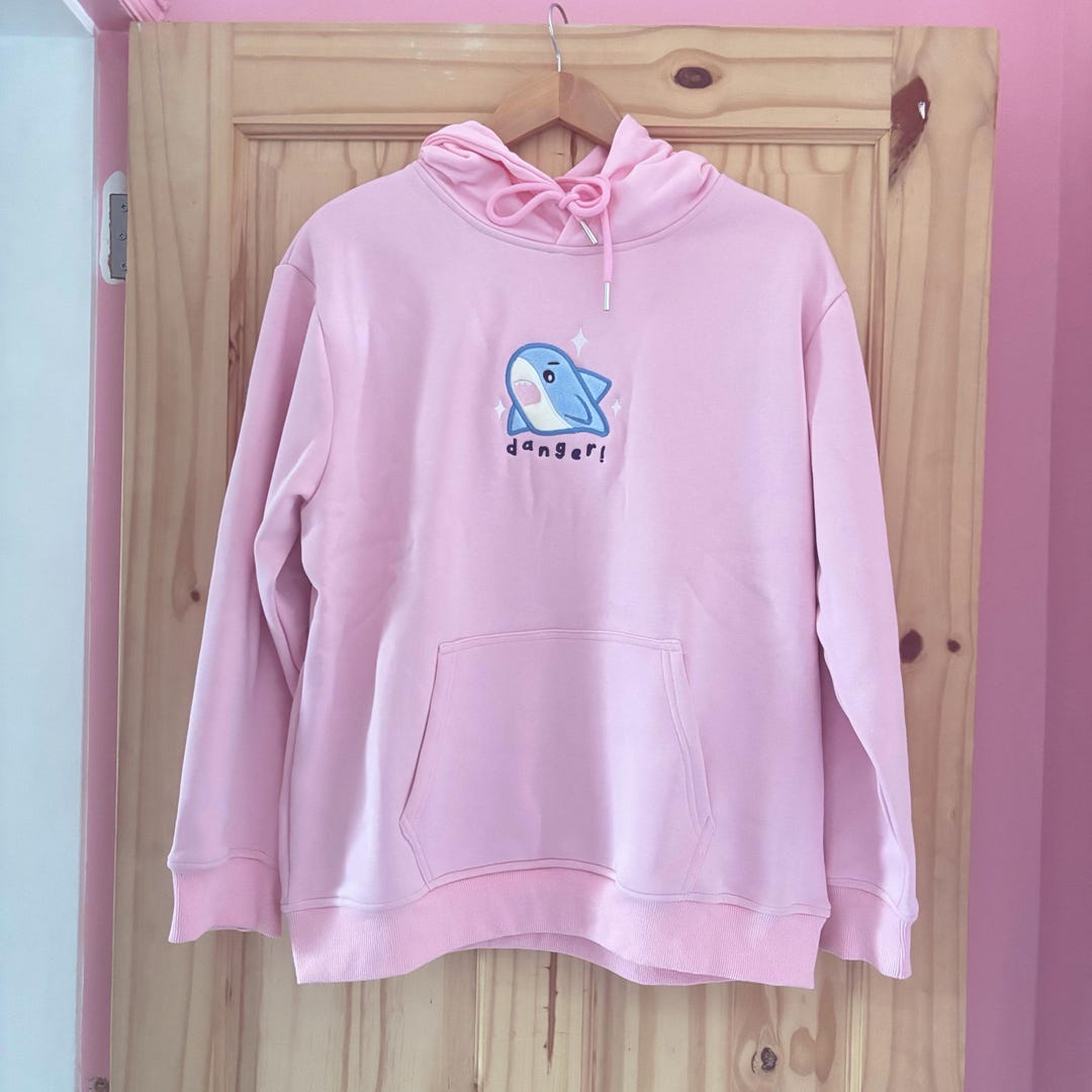 Shark Hoodie - Cutecore Embrodiered Hoodie, Sensory Clothing, Blahaj ...