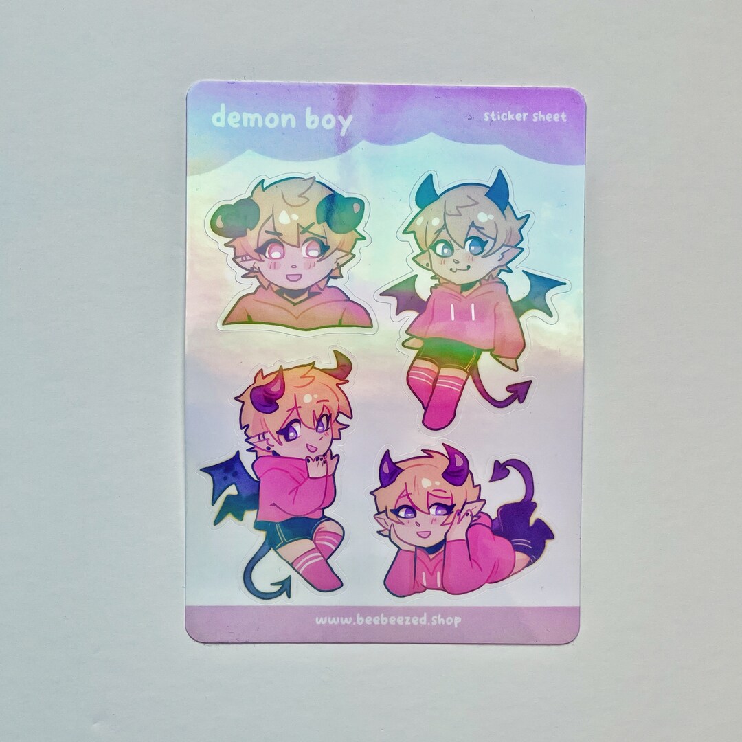 Demon Boy Sticker Sheet, Sticker Sheets for Planners, Cute Stickers ...