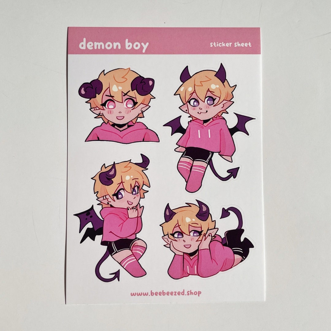 Demon Boy Sticker Sheet, Sticker Sheets for Planners, Cute Stickers ...