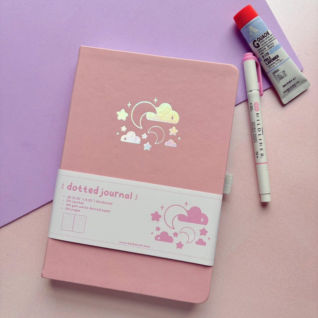 Kawaii Pink Journal: A5 Holographic PU Leather Notebook - Etsy