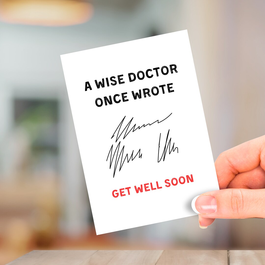 A Wise Doctor, Get Well Soon Card, Recovery, Feel Better Card, Surgery ...