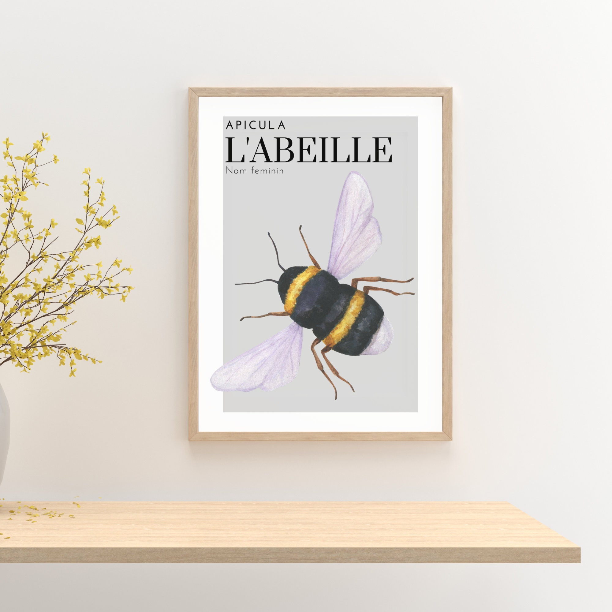 Bumble Bee Print, Bumble Bee Wall Art, French Vintage, Bumble Bee Decor ...