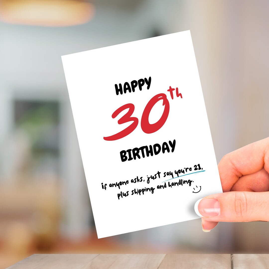 Happy 30th Birthday Card, Funny, Humorous, Joke Message, Family or ...