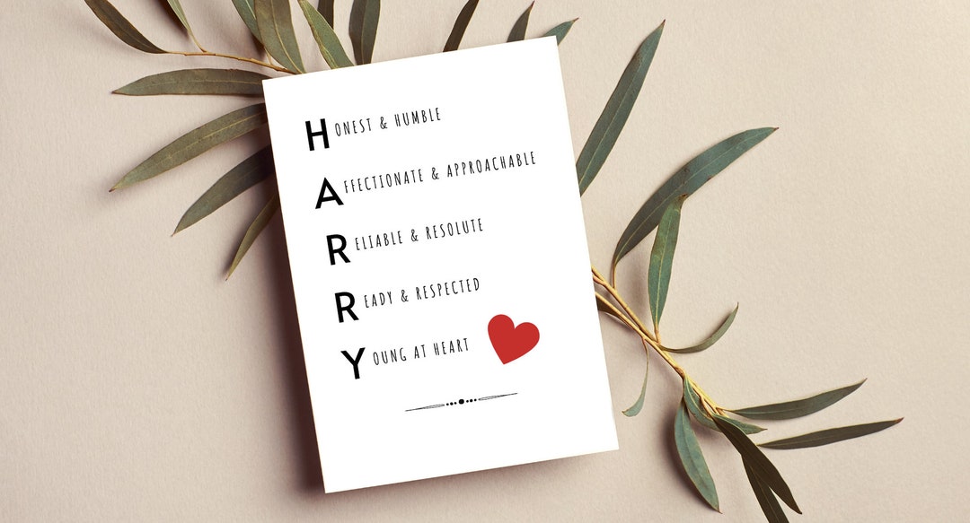 Personal Poem Card, Custom Made to Order, Personal Message, Acrostic ...