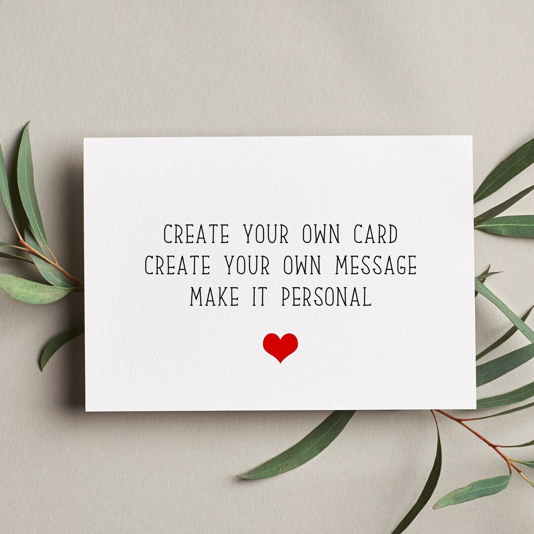 Personal Text Card, Create Your Own, Custom Message, Famous Quote ...