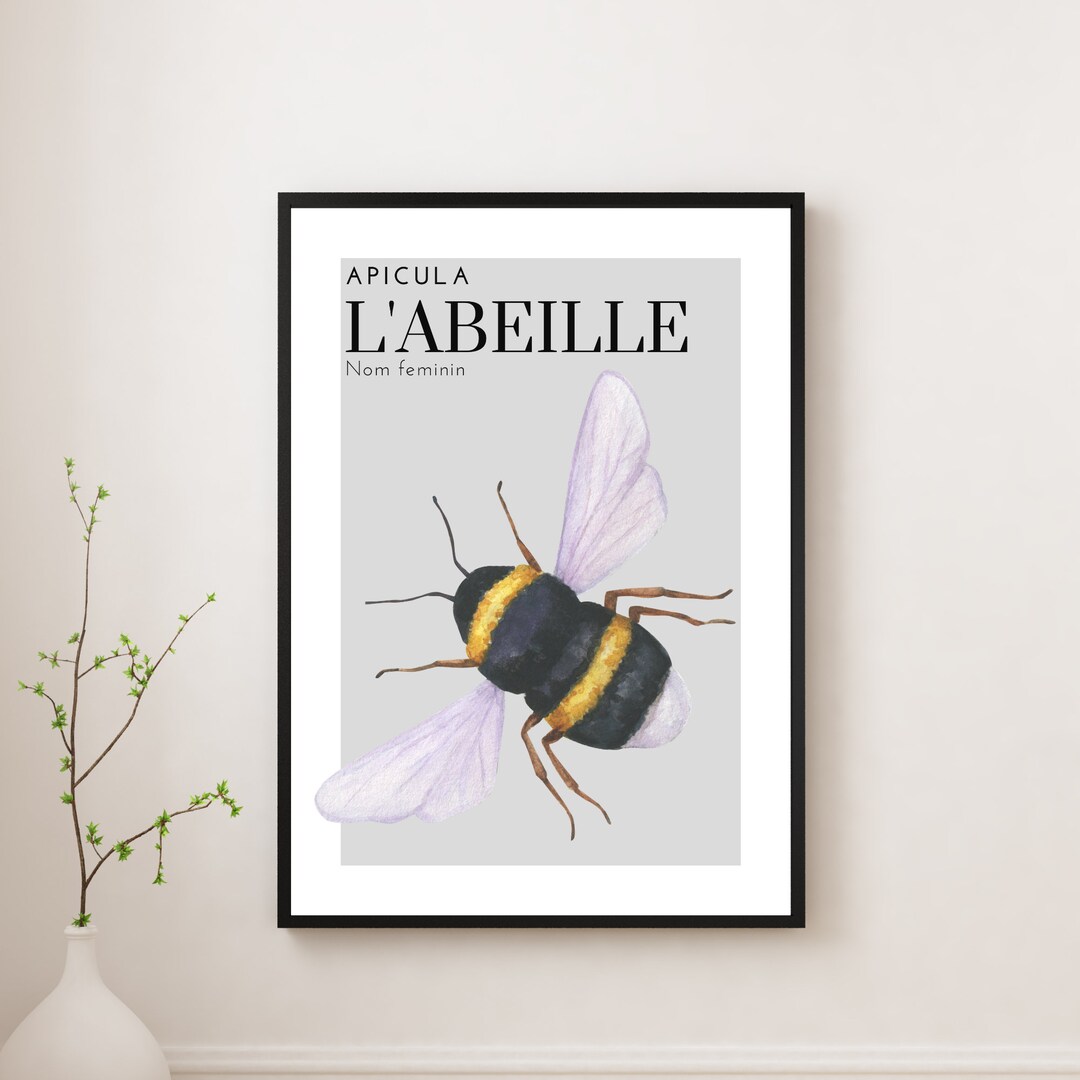 Bumble Bee Print, Bumble Bee Wall Art, French Vintage, Bumble Bee Decor ...
