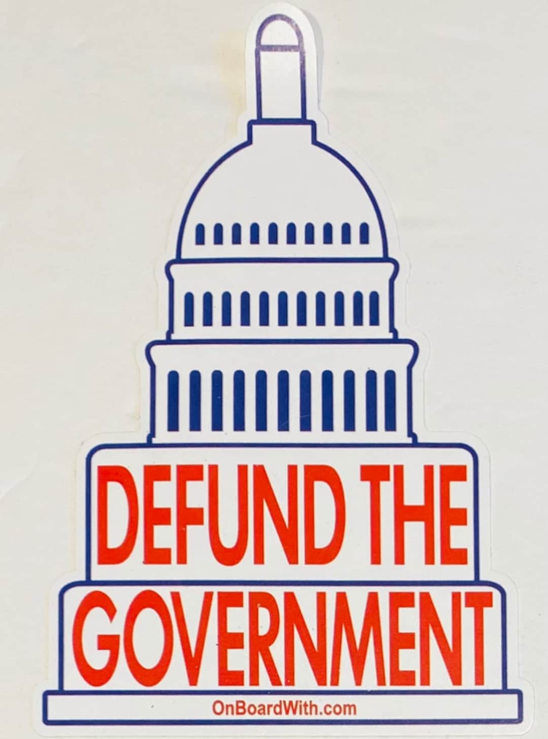Defund the Government 6 X 4 Vinyl Bumper Sticker President Donald Trump ...