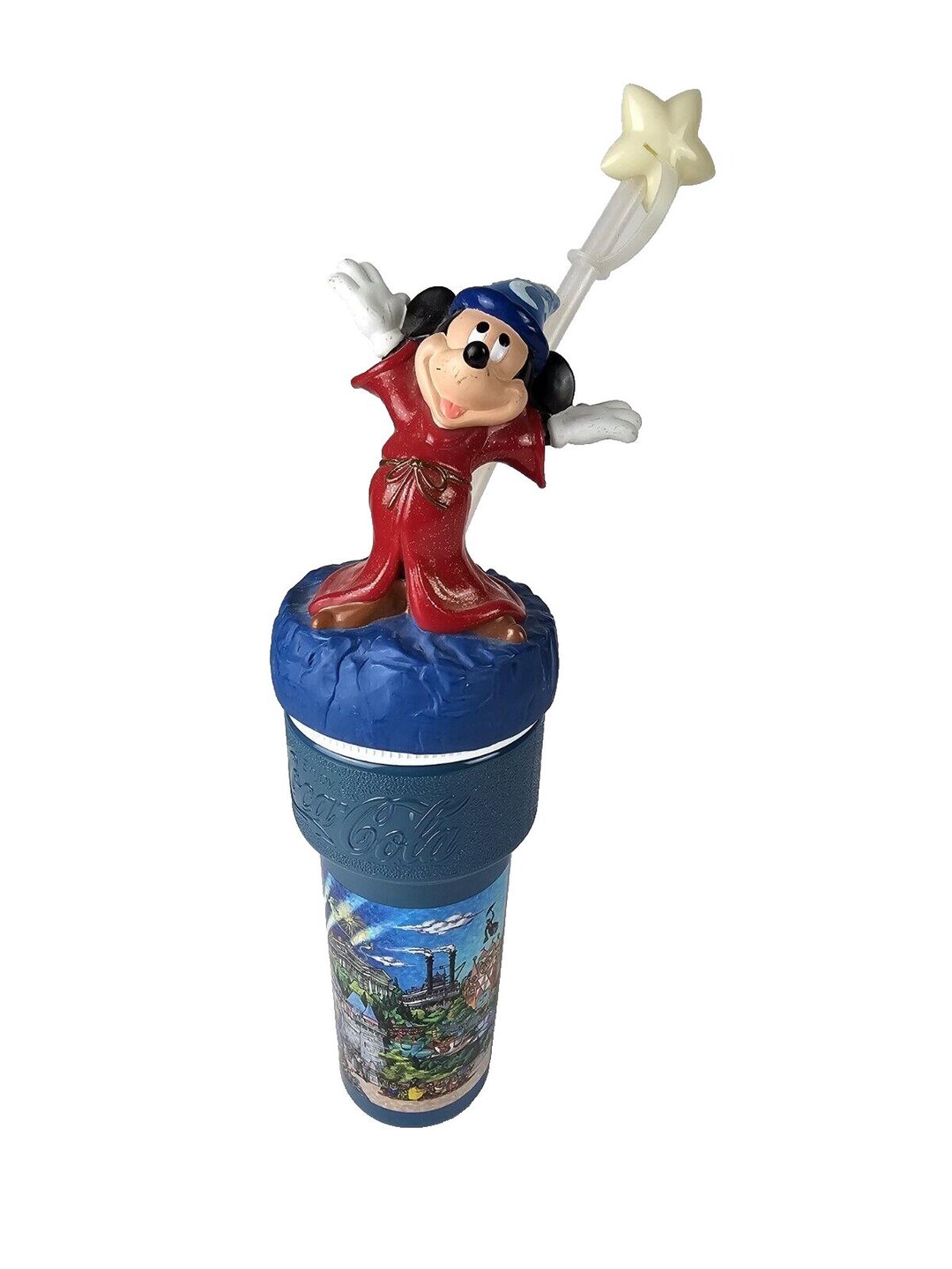 Vintage Disneyland Sipper Cup W/ Straw Tumbler Sorcerer Mickey Mouse ...
