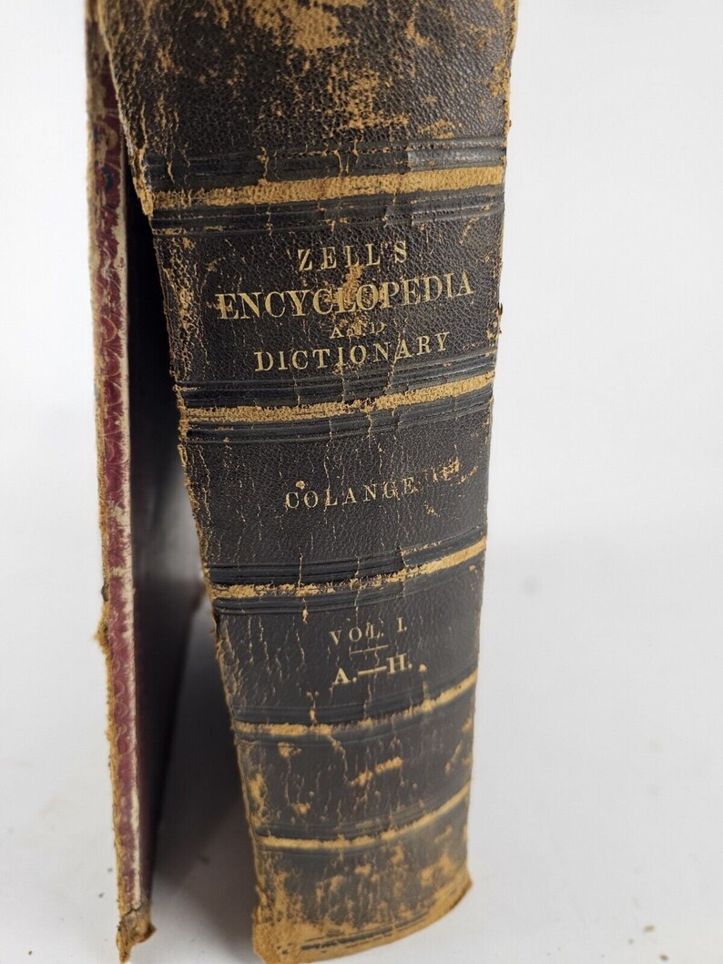 ZELL'S Popular Encyclopedia Dictionary Science Art Volume 1 & 2 Antique ...
