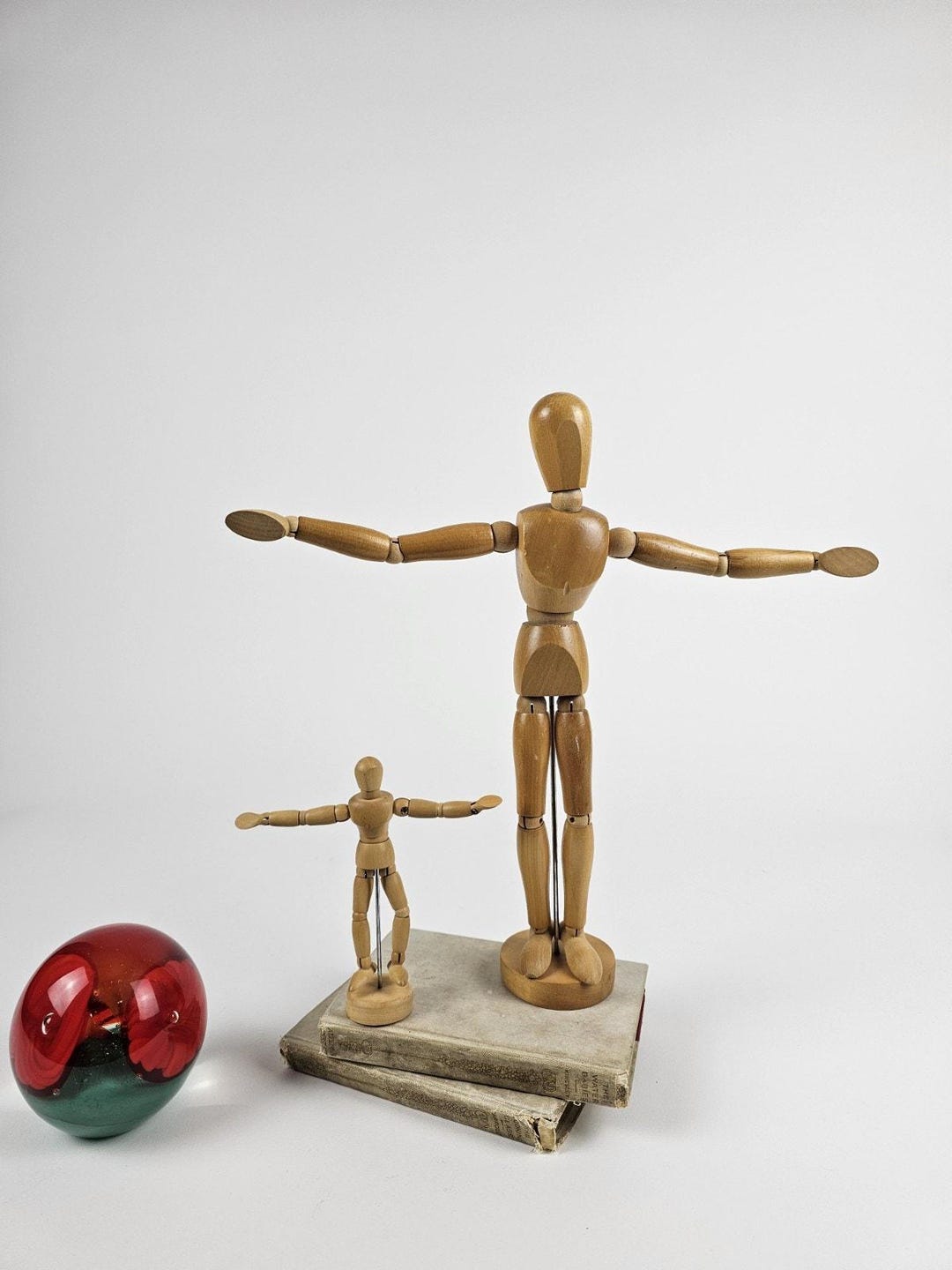 Vintage Wooden Artist Mannequins Set of 2 Poseable Drawing Figures on ...
