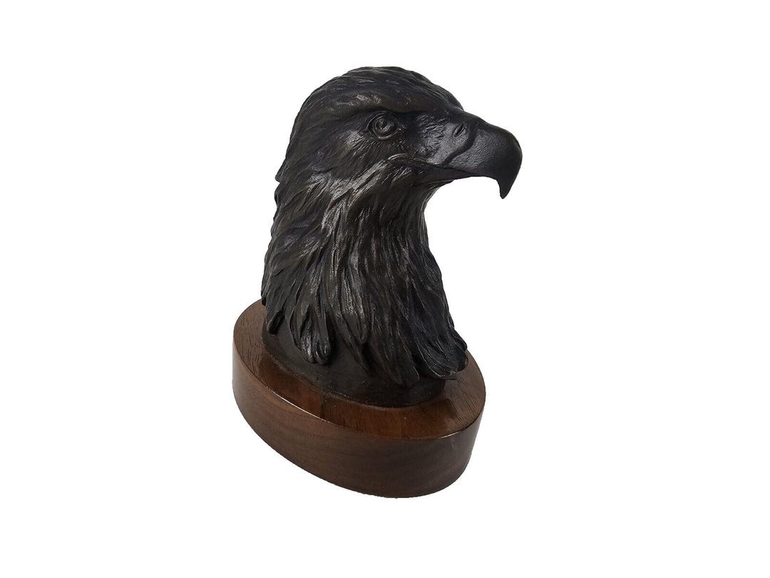 John Tatton Eagle Head Bronze Sculpture Son of Freedom Wood Based ...