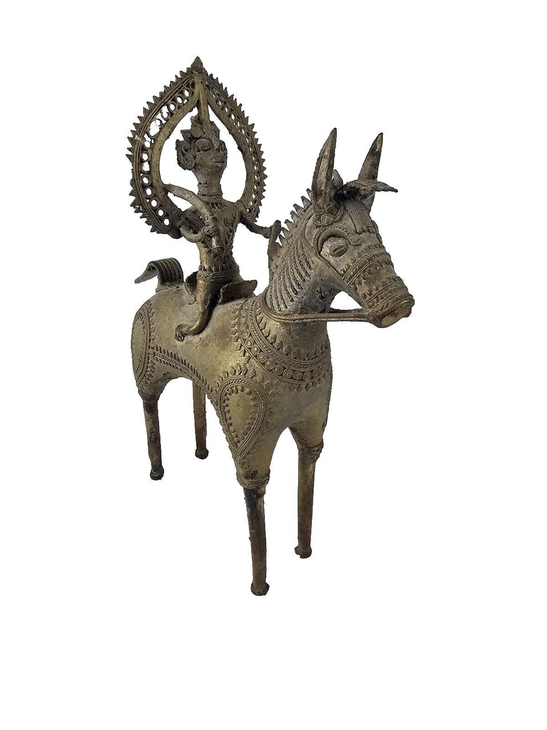 Antique Dhorka Dokra Bastar Horse Rider Tribal Indian Warrior Sculpture ...