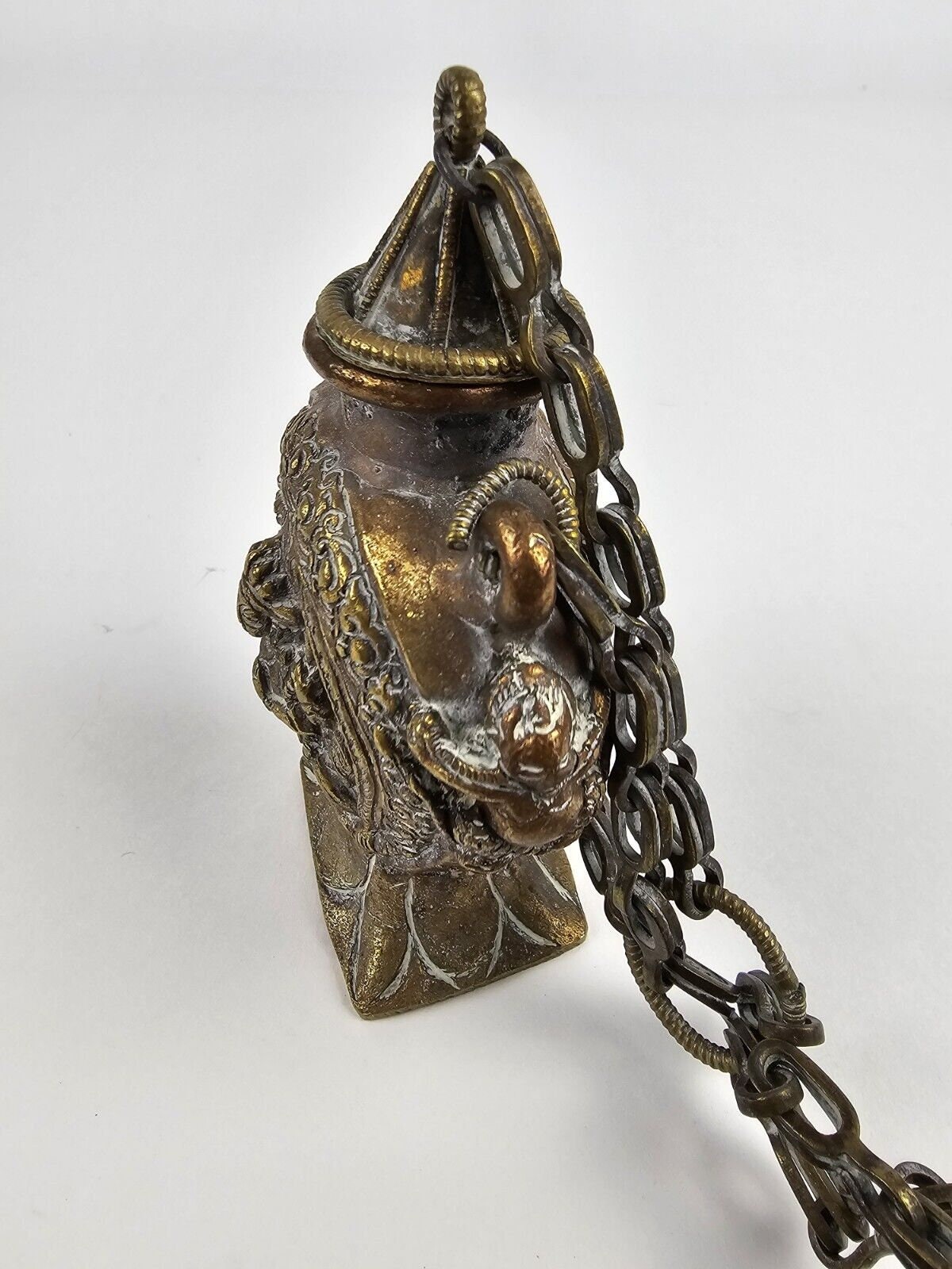 Antique Nepalese Pen Case & Inkwell Buddhist Symbols 18th -19th Century ...