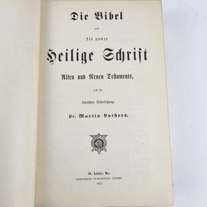 Antique 1905 German Bible Martin Luther Die Bibel Family Register ...