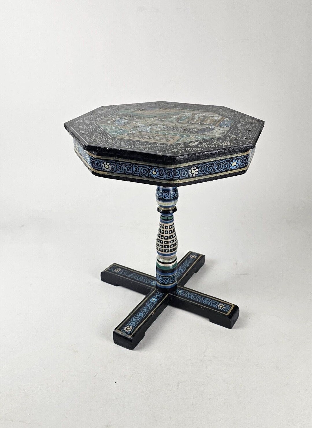 Vintage Small Handmade Painted Table Asian Chinese Japanese Home Decor ...