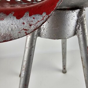 Vintage Metal Tractor Seat Bar Stool Chair Red Steel Farm Equipment Man ...
