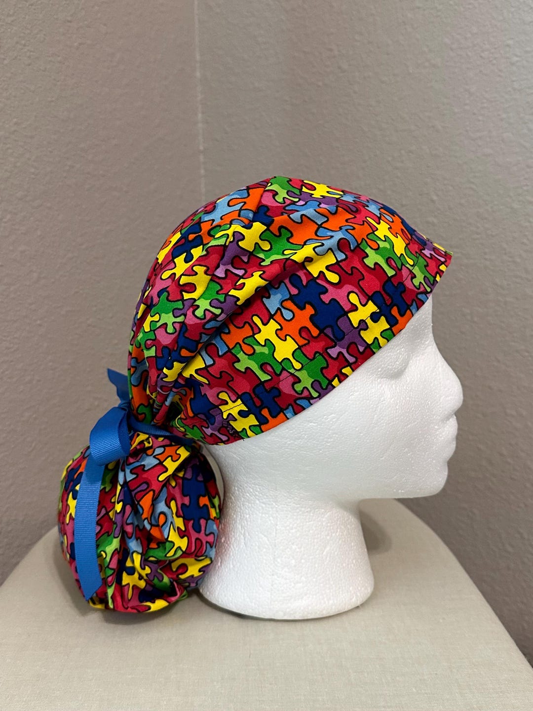 Autism Awareness Women’s Ponytail Scrub Cap - Etsy