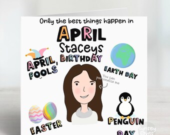 April Birthday Card | Etsy