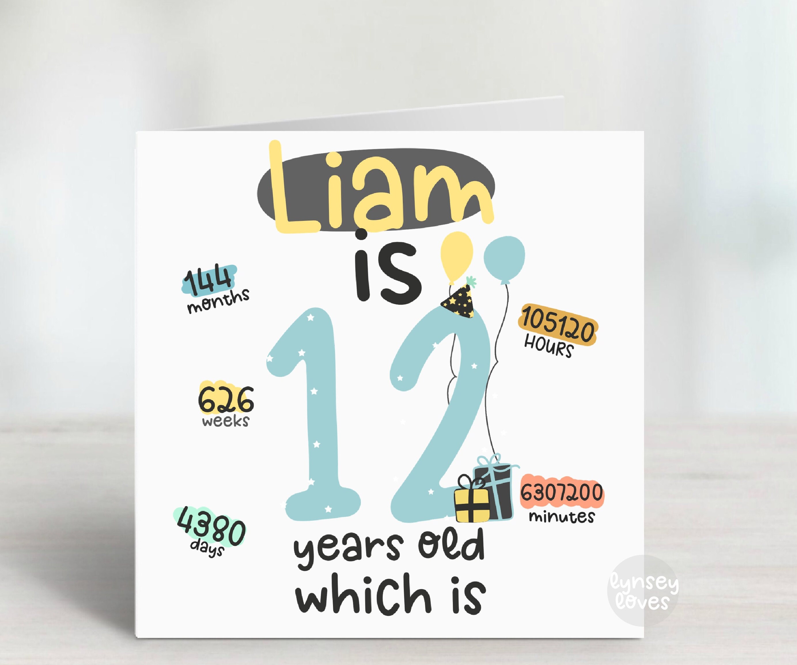 12th Birthday Card Boys 12th Birthday Card Personalised - Etsy UK