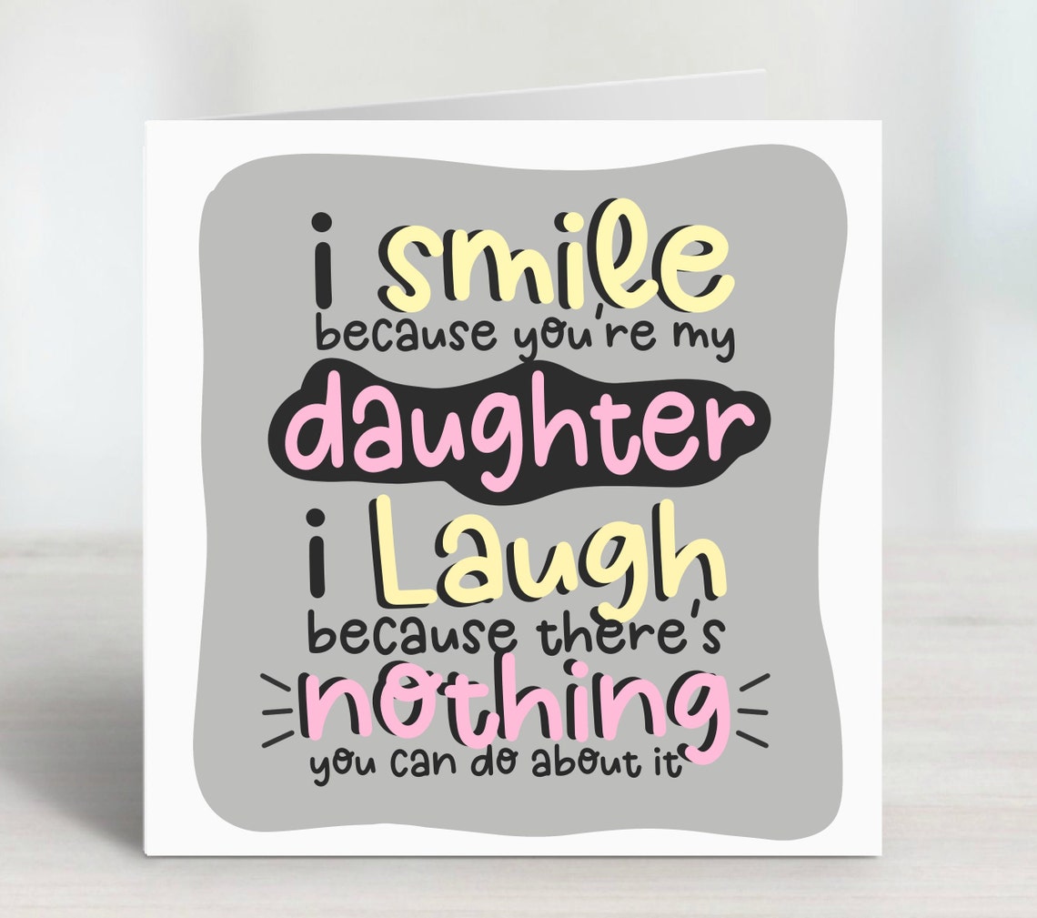Daughter Birthday Card Funny Daughter Birthday Card Happy - Etsy UK