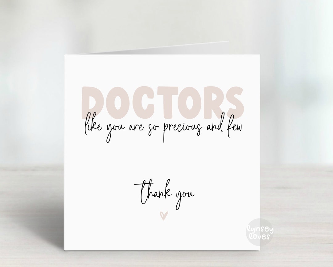 Thank You Doctor Card Thank You Doctor Greeting Card - Etsy