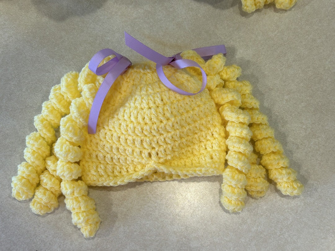 Goldilocks Hat/wig. Newborn to Toddler. Hat With Curly Qs and Purple ...