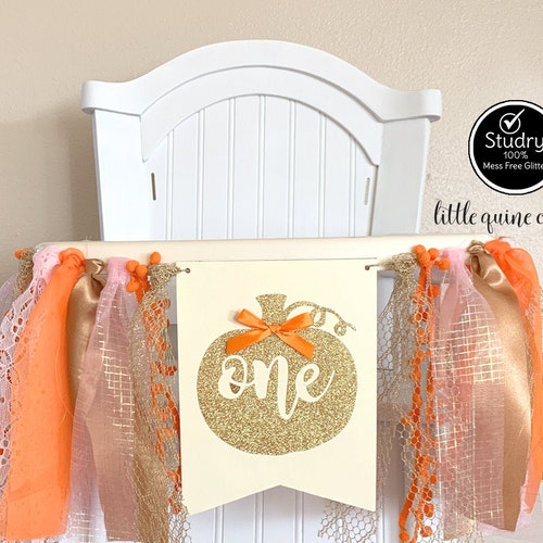 Pumpkin Banner Fall HIGH CHAIR ONE Birthday Banner One Year - Etsy