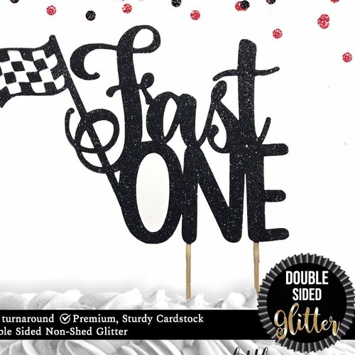 First Birthday Cake Topper Fast One Racing 1st - Etsy