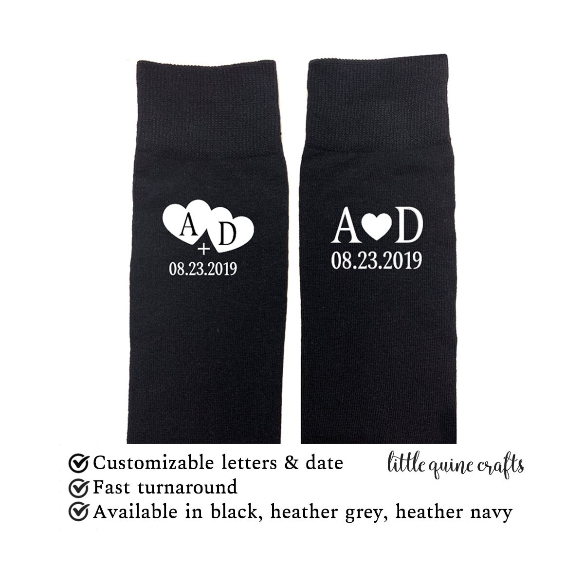 1 Pair of Custom Personalised Wedding Date & Monogram Initial - Etsy