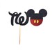 1 Pc TWO Mickey Mouse Head Red Black Glitter Cake Topper for Second ...