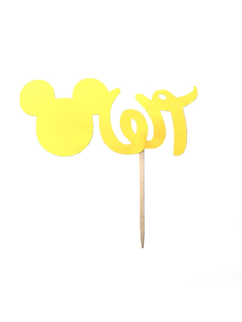 1 Pc TWO Mickey Mouse Head Red Black Glitter Cake Topper for | Etsy