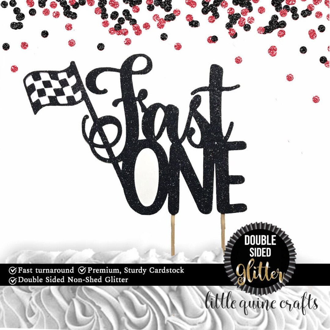 1 Piece Fast One Race Racing Car Theme DOUBLE SIDED Black - Etsy