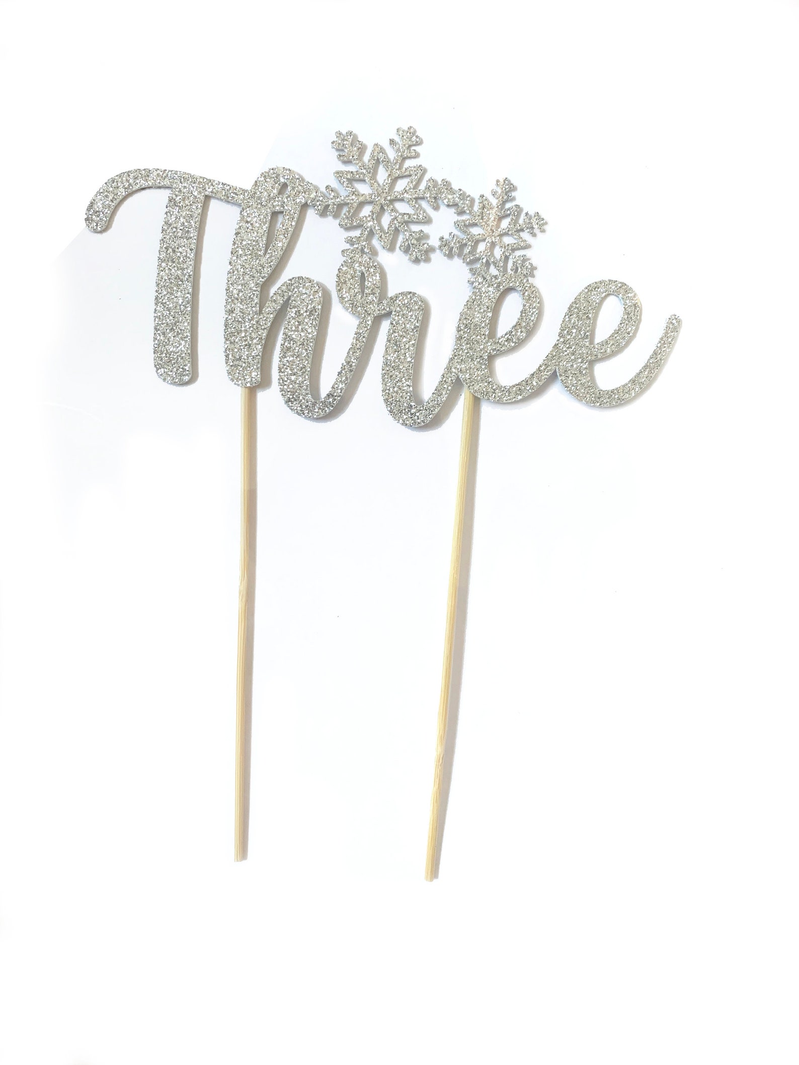 1 Pc One Two Three Snowflakes Silver Gold Glitter Baby Blue - Etsy