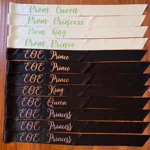 1 Pc Custom Text Personalized Name Sash Luxurious Satin Foil Glitter ...