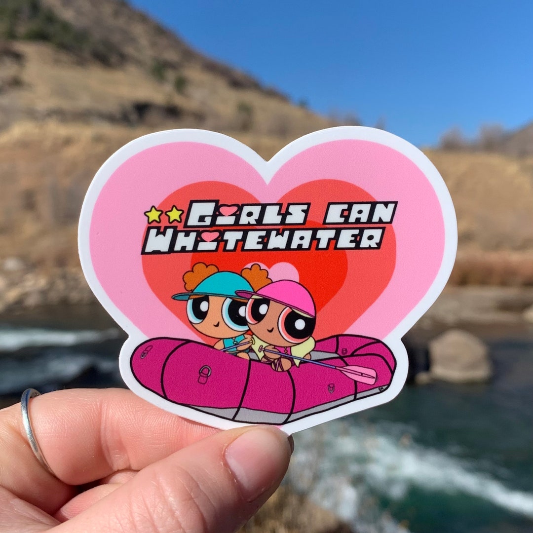 Girls Can Whitewater Powerpuff Girl Sticker | Whitewater| Rafting ...