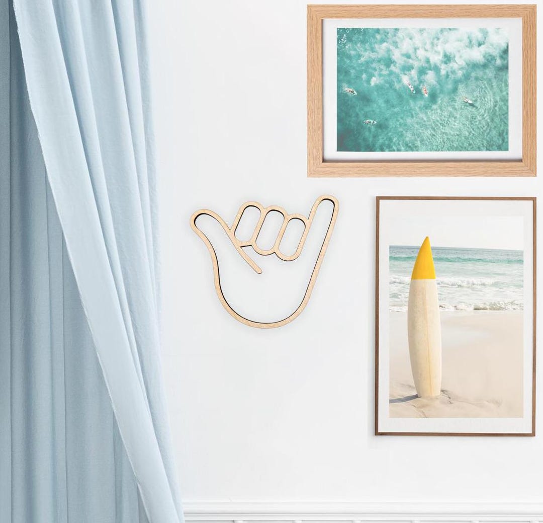 Wooden Shaka Hand Sign: Hawaiian Surf Decor (10" X 9") - Etsy