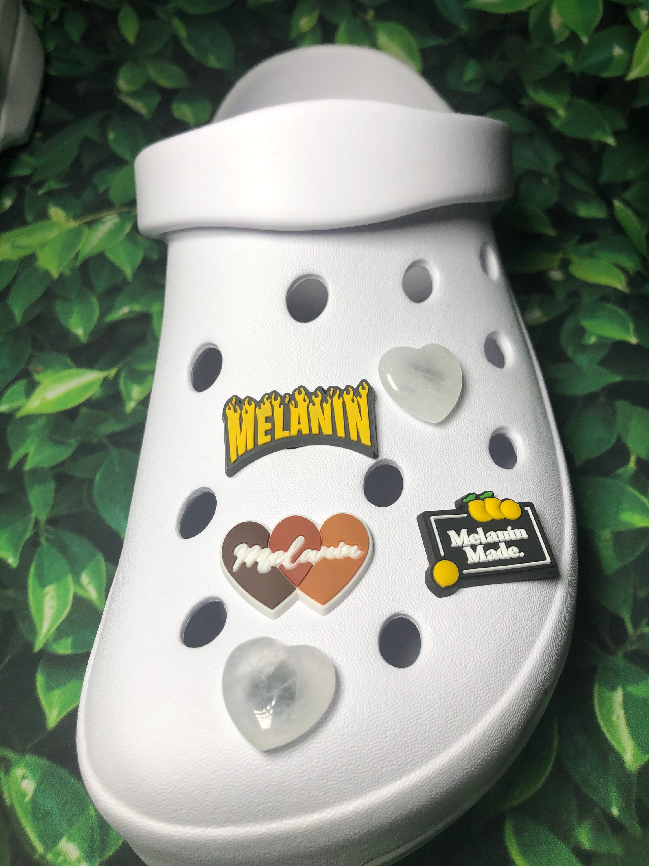 Heart Shaped Quartz Crystal Croc Charms | Etsy