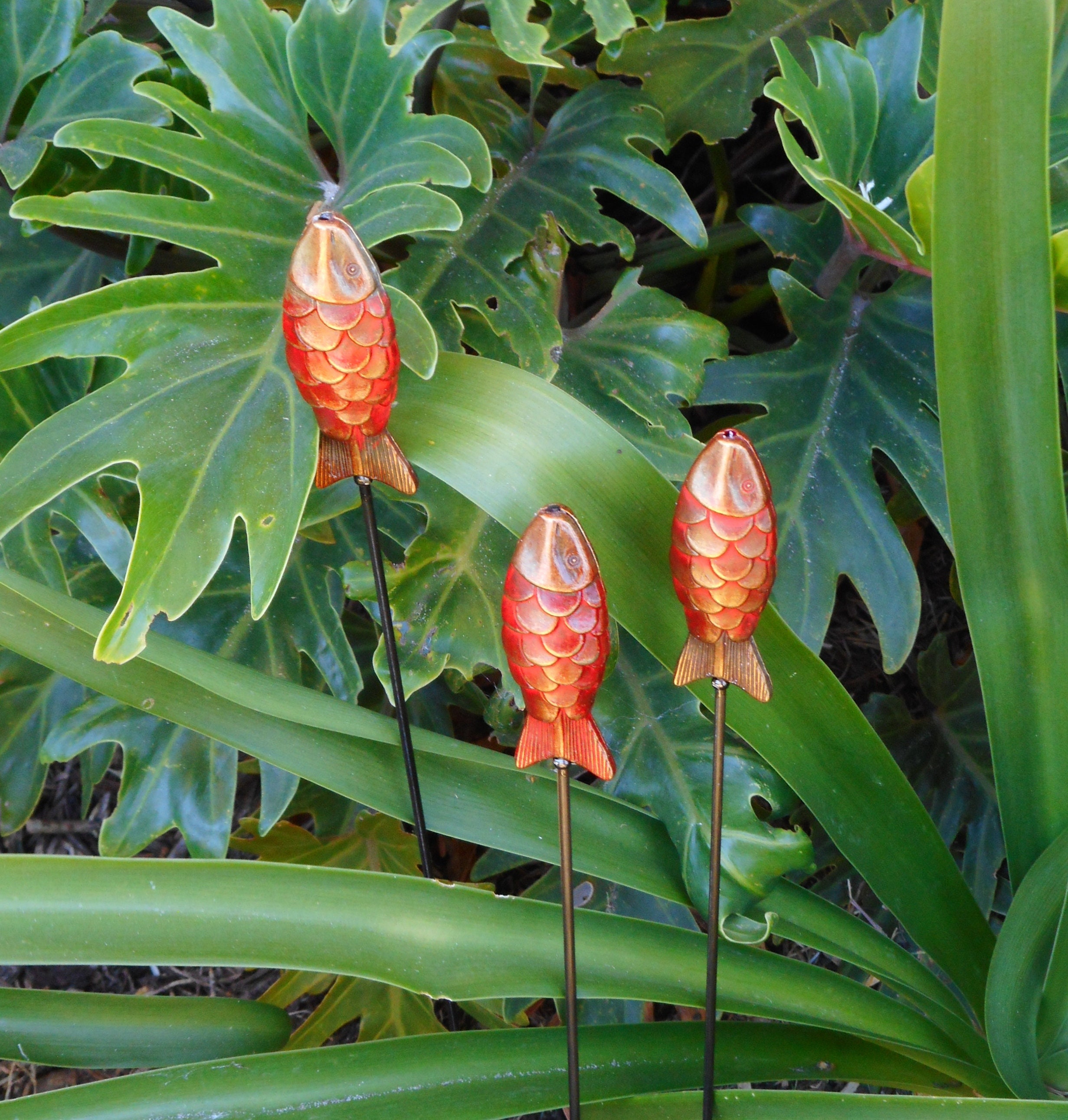 Fish Pond Decor Red and Gold Fish for Coastal Theme. Long - Etsy