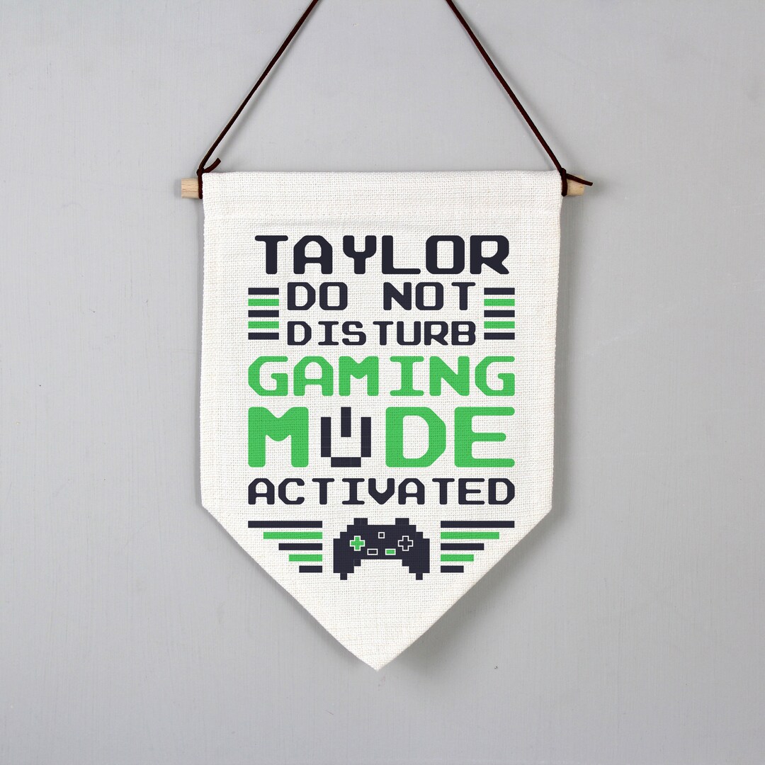 Personalised Gaming Mode Hanging Banner. Gamer. Room Decor. Bedroom ...