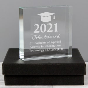Personalised Graduation Crystal Token Ornament. Congratulations Gift ...