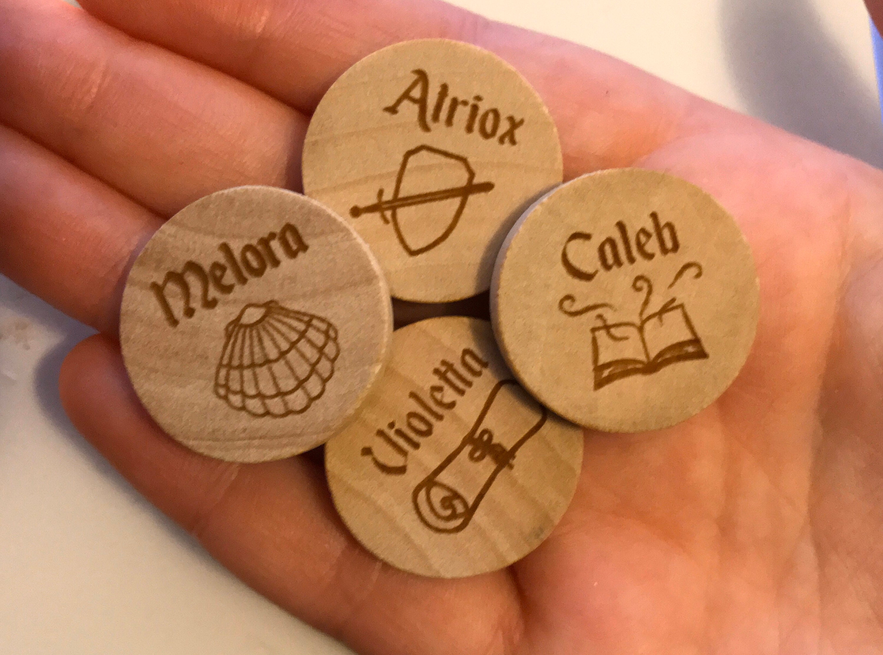 Toys & Games Role Playing Games Games & Puzzles Monk Wooden Coin DnD ...