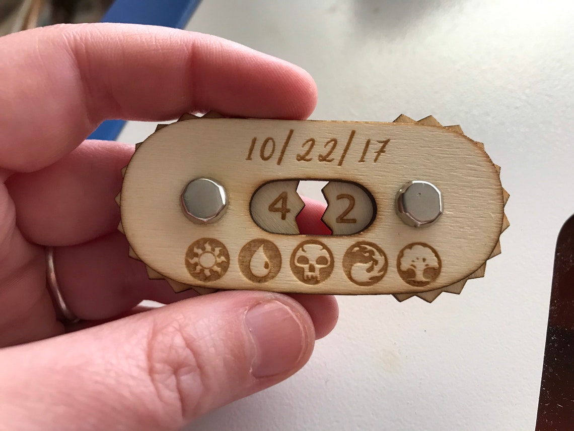 Laser Engraved Wooden Spiky Dial Life Counter for Magic: The | Etsy