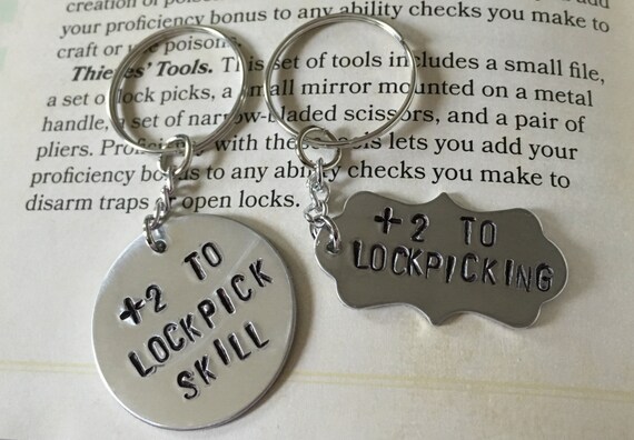 Lockpick Skills DnD RPG Llavero en círculo o placa - Etsy España