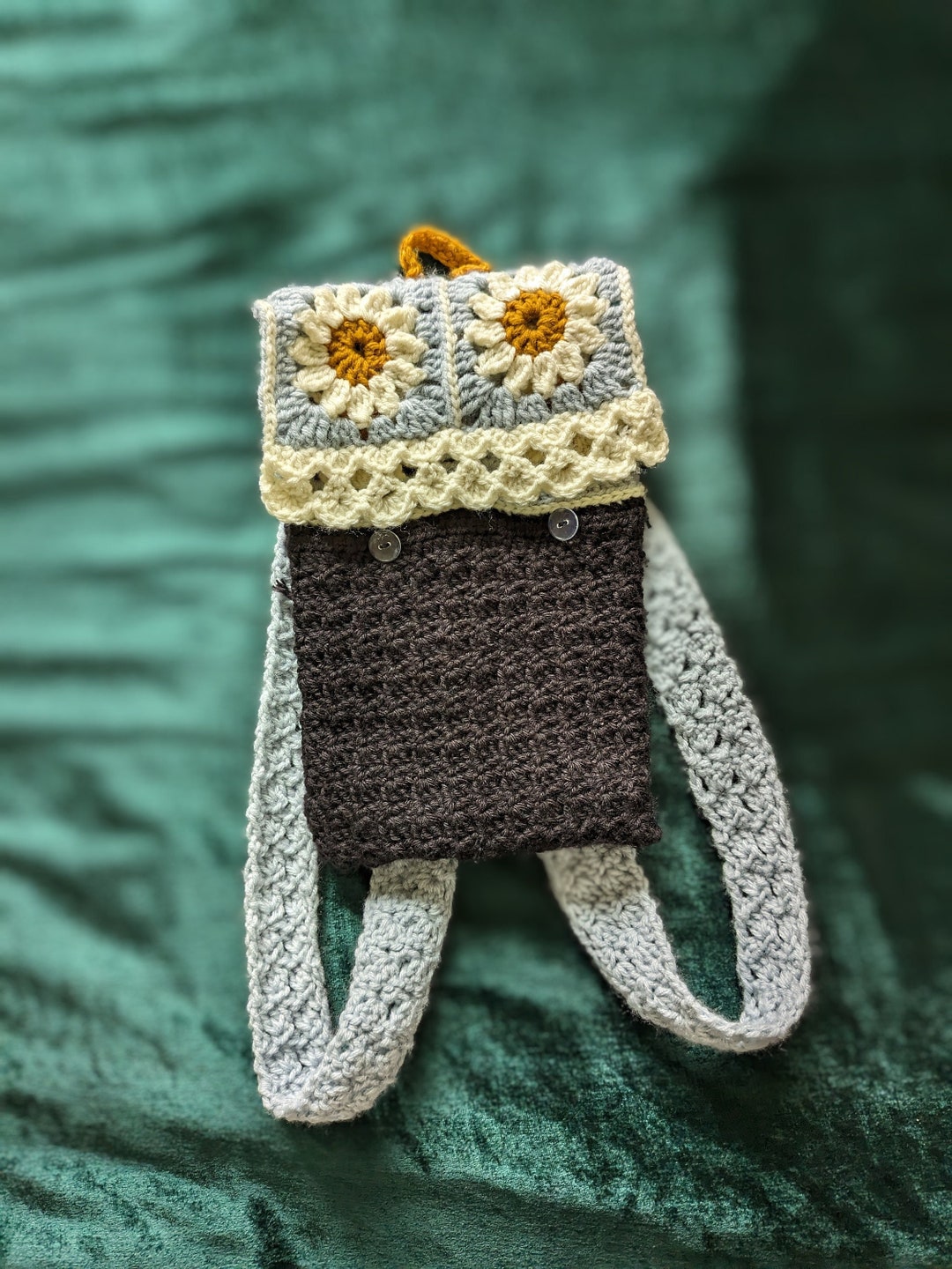 Crochet Blue Daisy Backpack - Etsy