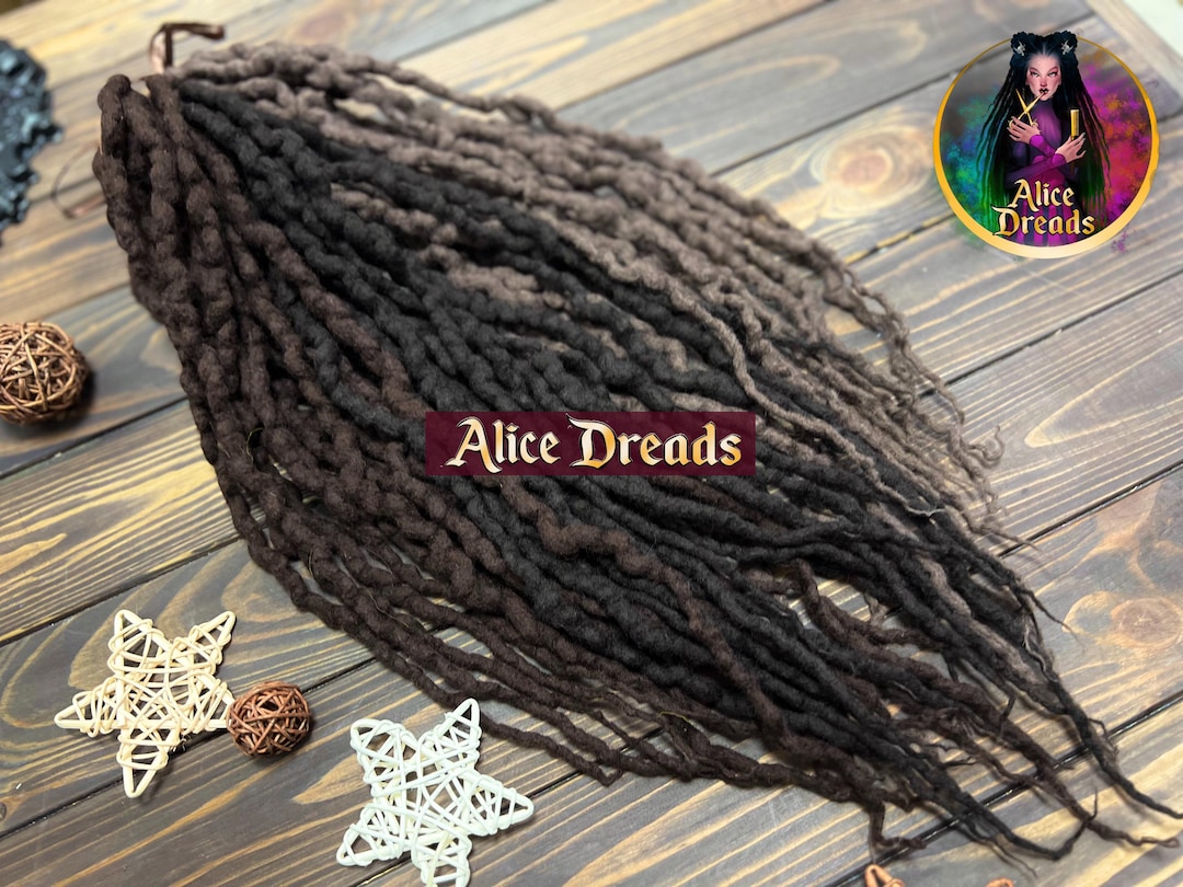 Brown Curly Wool Dreads: Coffee, Dark, Medium Brown Wavy Locks - Etsy