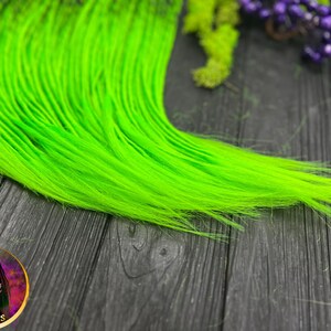 Set of Thin Synthetic Dreads in Black to Bright Green Hair Extensions ...